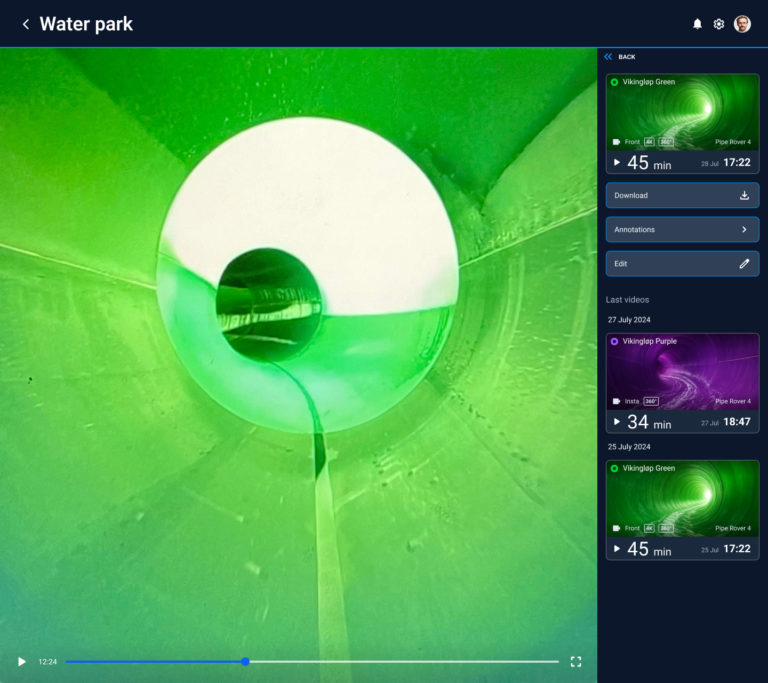 Autonomous Water Park Pipe Inspection